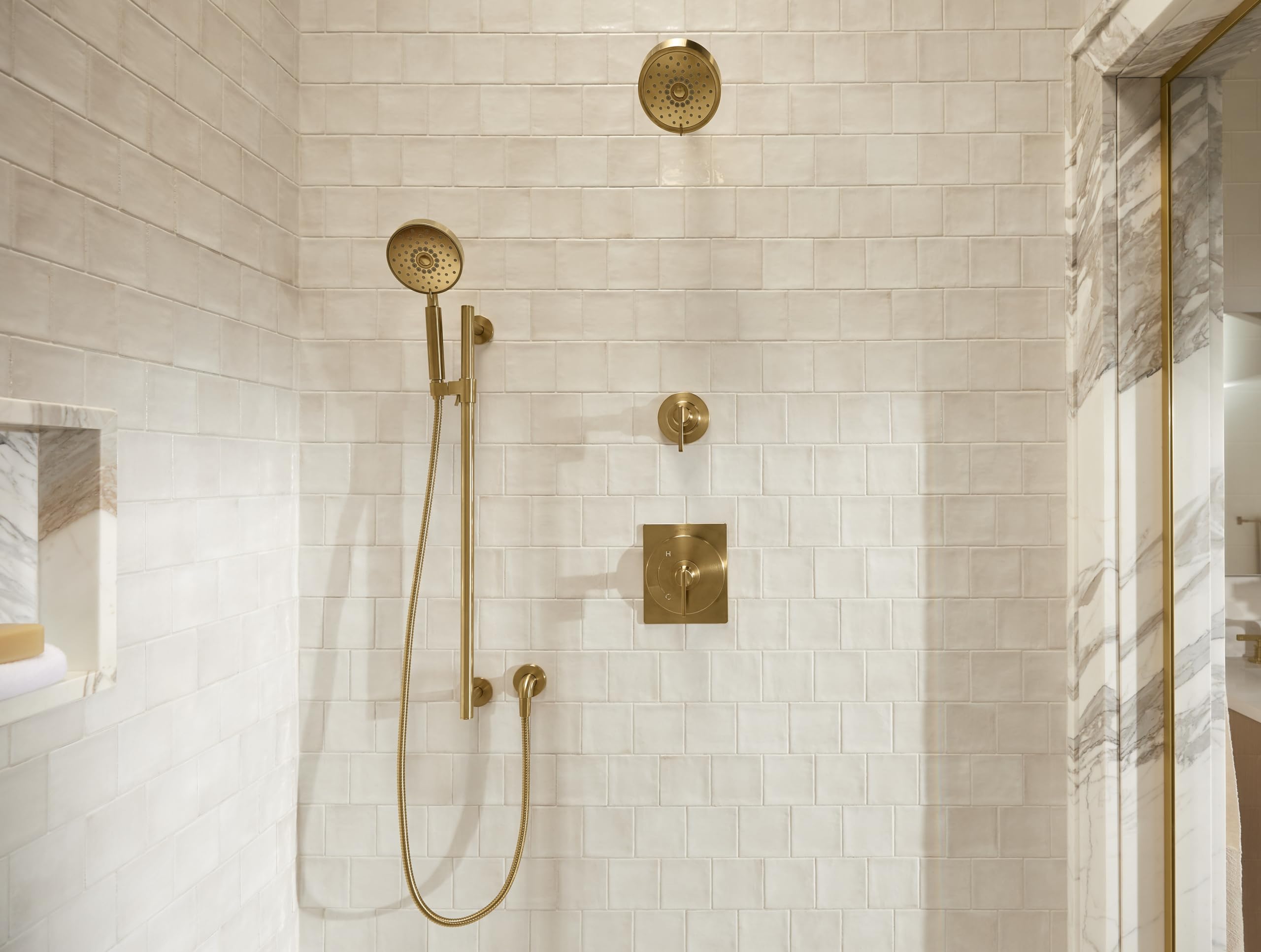 KOHLER 22172-2MB Purist Stillness Wall-Mount Supply Elbow with Check Valve for Handshower Hose, Handheld Shower Elbow, Vibrant Brushed Moderne Brass
