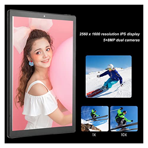 lonuo Reading Tablet Black Tablet 2560x1600 100-240V 5000mAh 10.1 Inch IPS 6GB RAM 128GB ROM for School (US Plug)