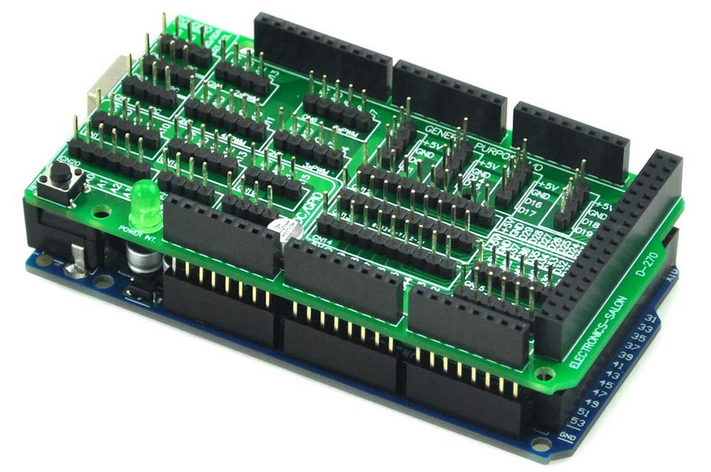 Electronics-Salon I/O Extension Board Kit for Arduino MEGA DIY. [SOLDERING REQUIRED]