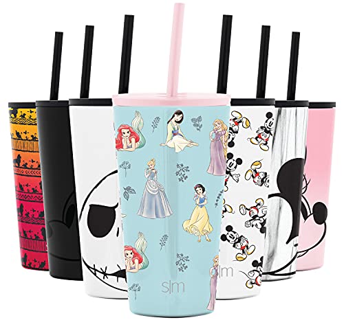 Simple Modern Disney Insulated Tumbler Cup with Flip Lid and Straw Lid | Gifts for Women Men Reusable Stainless Steel Water Bottle Travel Mug | Classic Collection | 16oz Princesses Royal Beauty