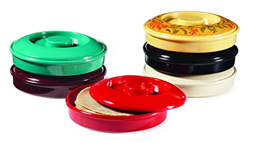 GET TS-800-L-R-EC Commercial-Grade Tortilla Server/Holder w/Lid, 7.75", Red (Set of)