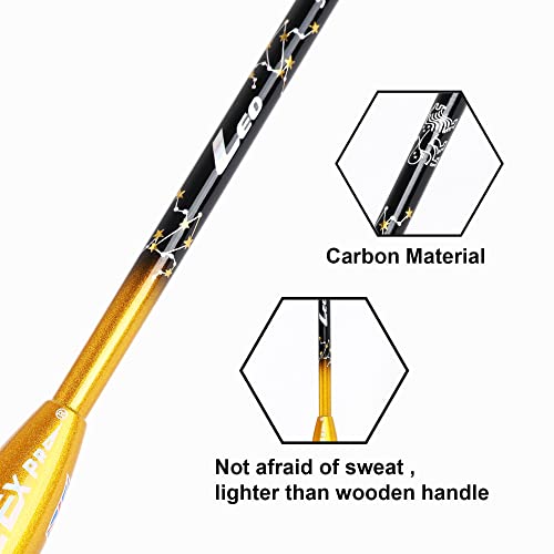 Flexpro 4U 26LBS Tension Carbon Fiber Head Light Series Badminton Racket High Rigid Lightweight Racket Leo