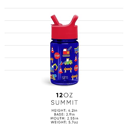 Simple Modern Marvel Kids Water Bottle Plastic BPA-Free Tritan Cup with Leak Proof Straw Lid | Reusable and Durable for Toddlers, Boys | Summit Collection | 12oz, Spidey Kid