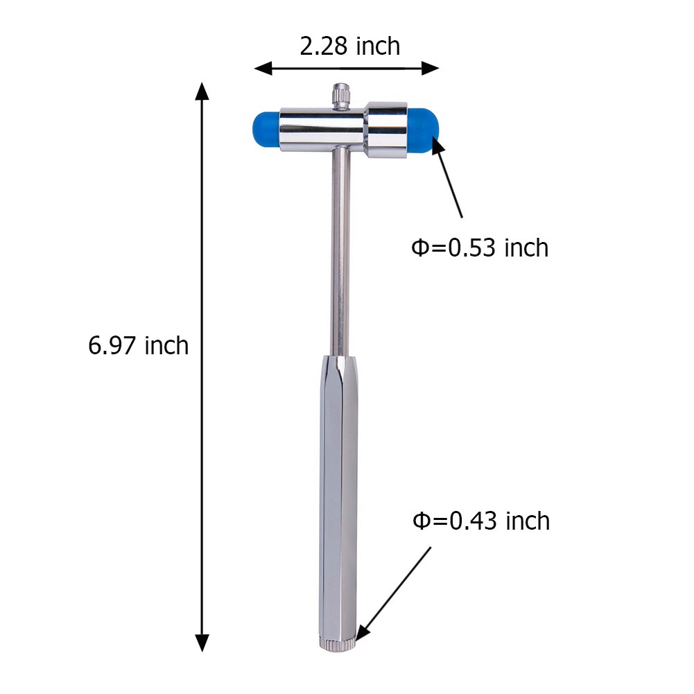 Reflex Hammer, with Needle and Brush - Tromner Neurological Reflex Hammer for Neurologic Reflex Diagnosis and Testing - Light Weight Neurology Therapy Instrument by QIYUN - Blue