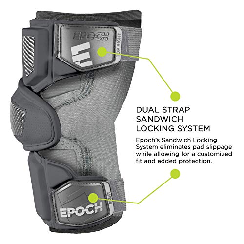 Epoch Integra Elite Lacrosse Arm Pads with 2-Step Multi-Density Foam, Medium, White
