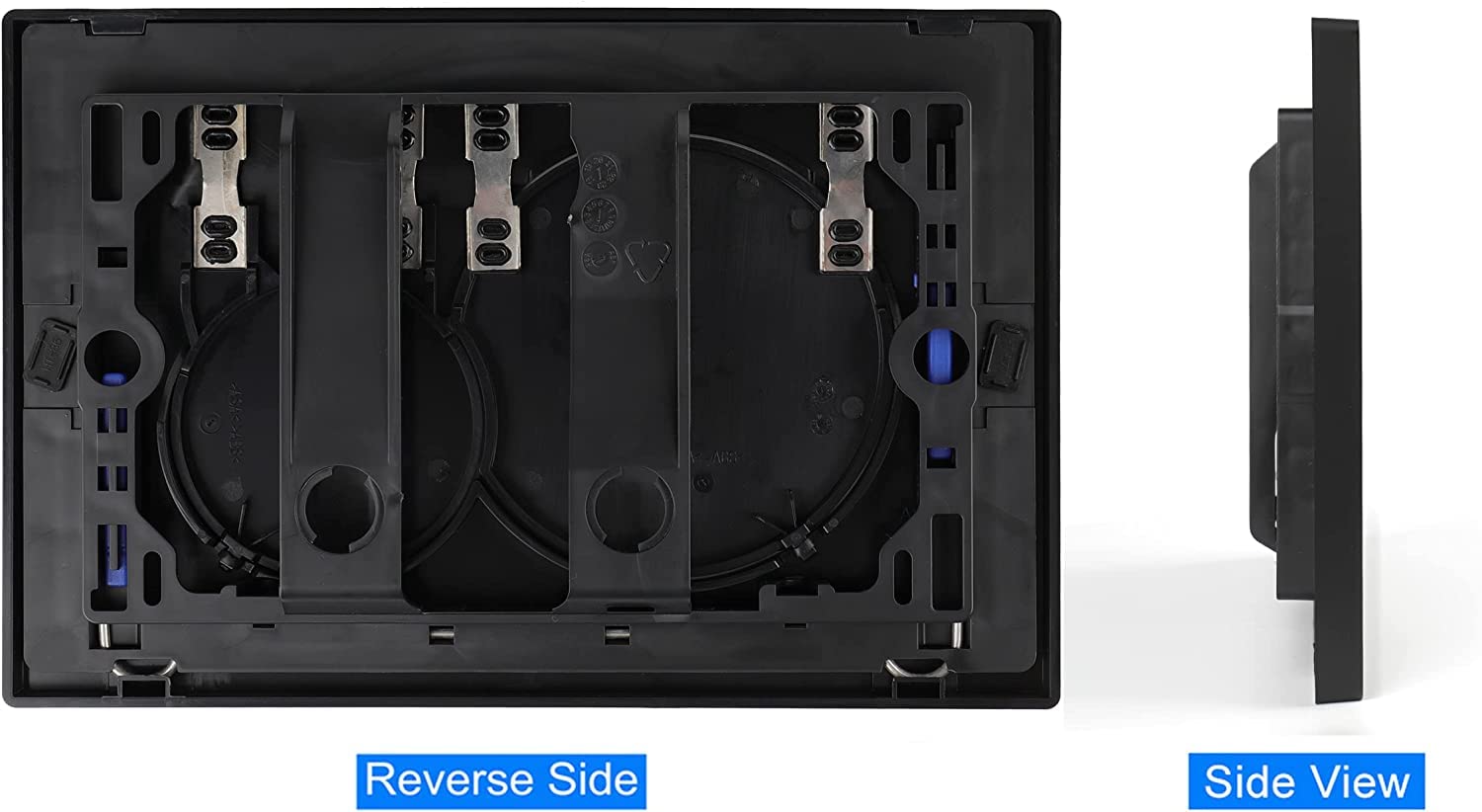 Dual Flush Actuator Plate Front Actuation Compatible with Geberit 115.770.46.6, Matte Black