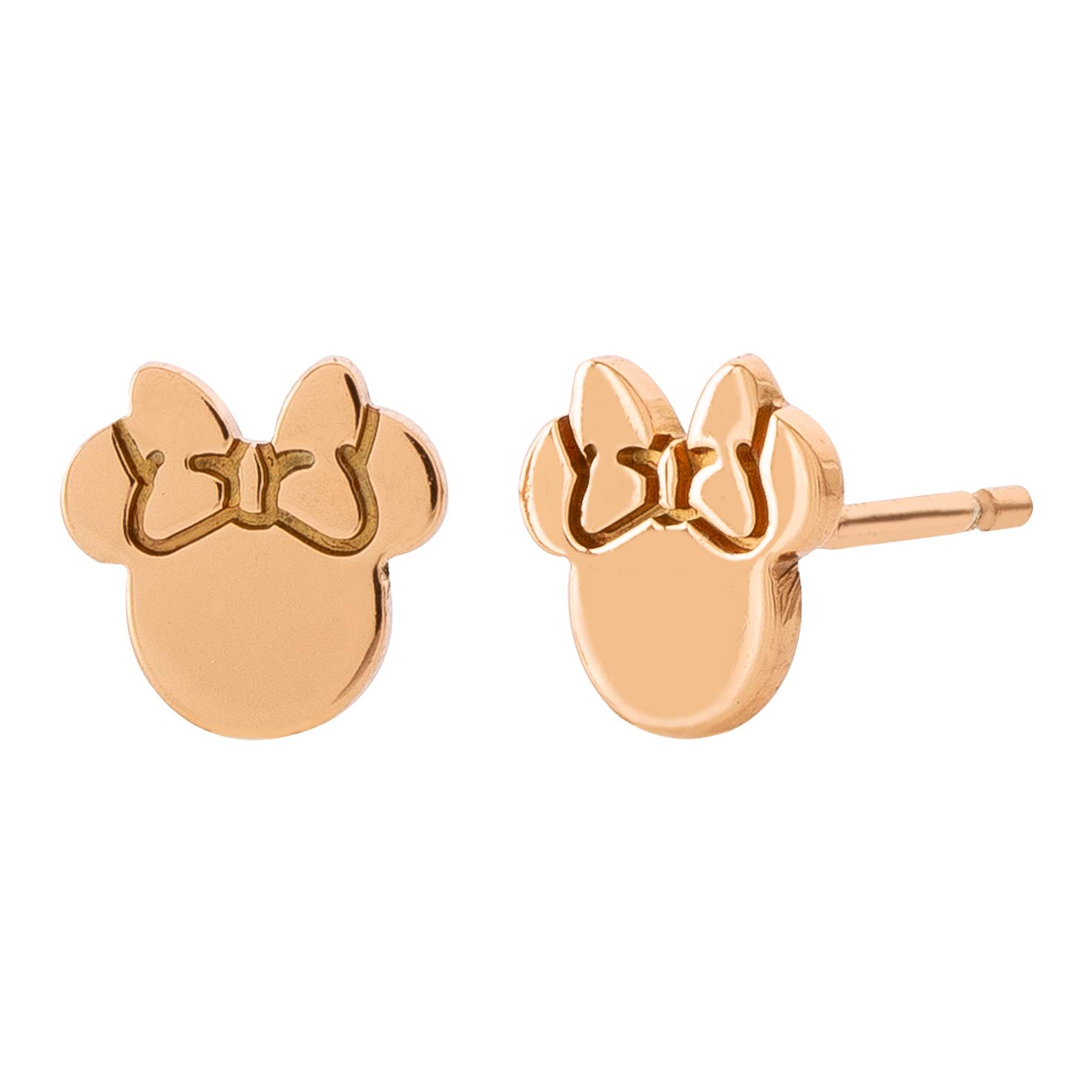 Disney Minnie Mouse Jewelry for Women, Sterling Silver Stud Earrings,Pink