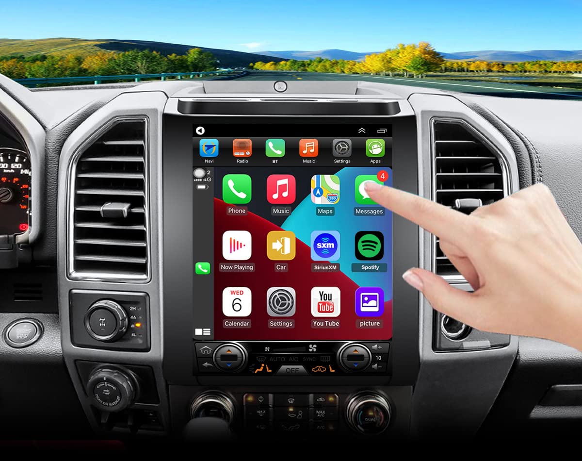 for Ford F150 Radio Upgrade 2015 2016 2017 2018 Android 10 Stereo Navigation 12.1inch Touch Screen 4GB+64GB Wireless Carplay 4G LTE WiFi Free Camera