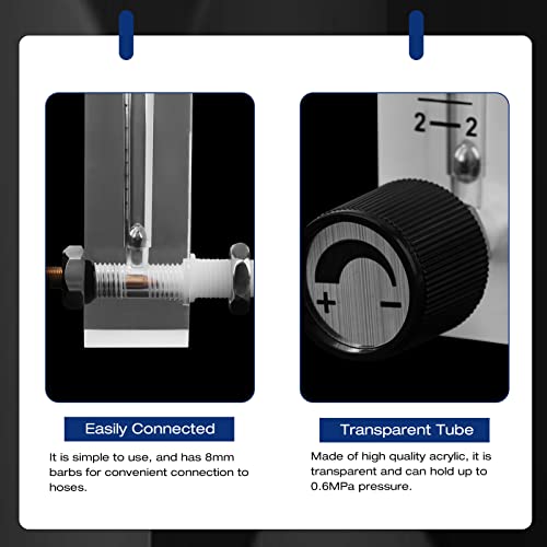 LZQ-7 Flowmeter 2-20LPM Acrylic Air Gas Flowmeter with Control Valve for Measuring Controlling Gas Flow