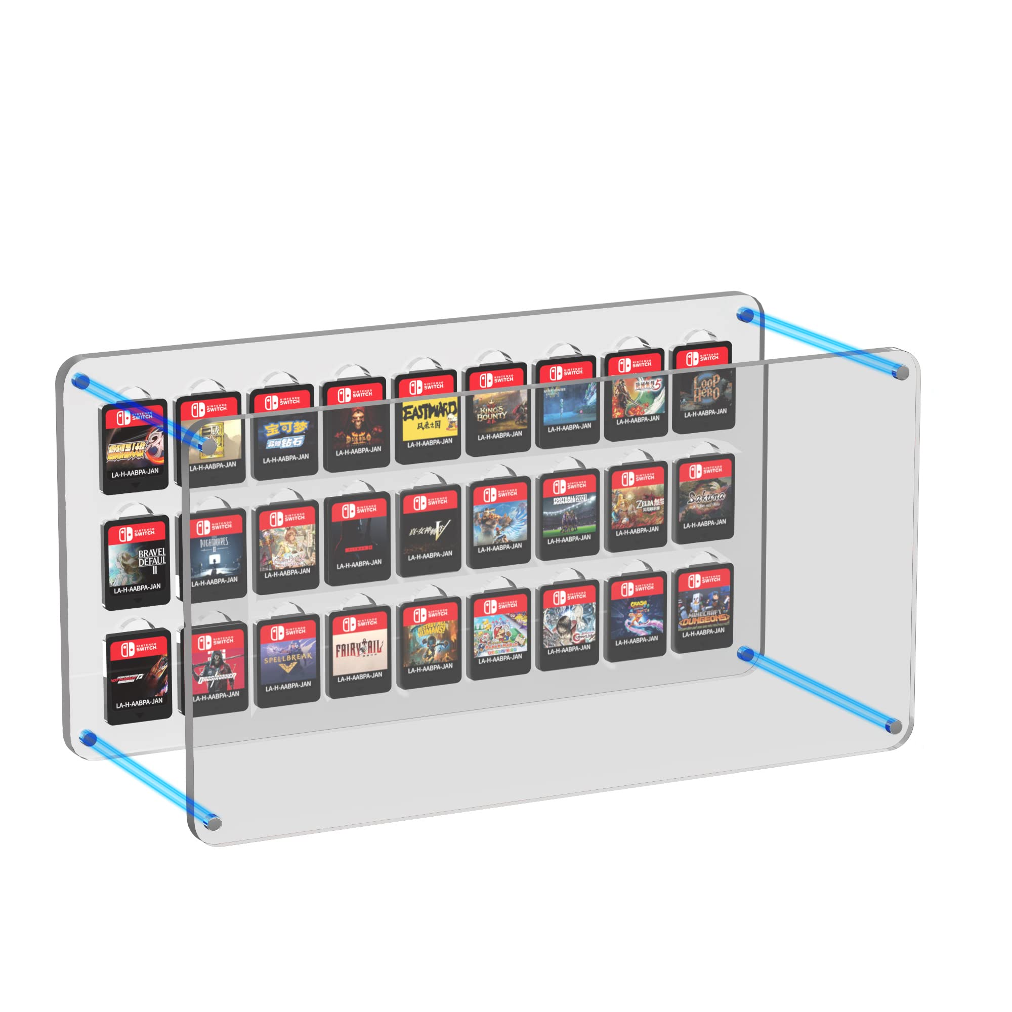 EEkiiqi Desktop Game Card Collection Display 27 Slots Game Card Case for Nintendo Switch Game Card/Switch Game Cartridge/Game Storage Box (27-Slot)
