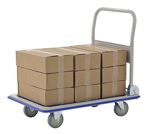 Juggernaut Carts Heavy Duty 660 lb. Capacity Folding Platform Cart, 11.02" Height, 23.2" Width, 35.4" Length, 660 Pounds Load Capacity - FPTC3623-BLUE