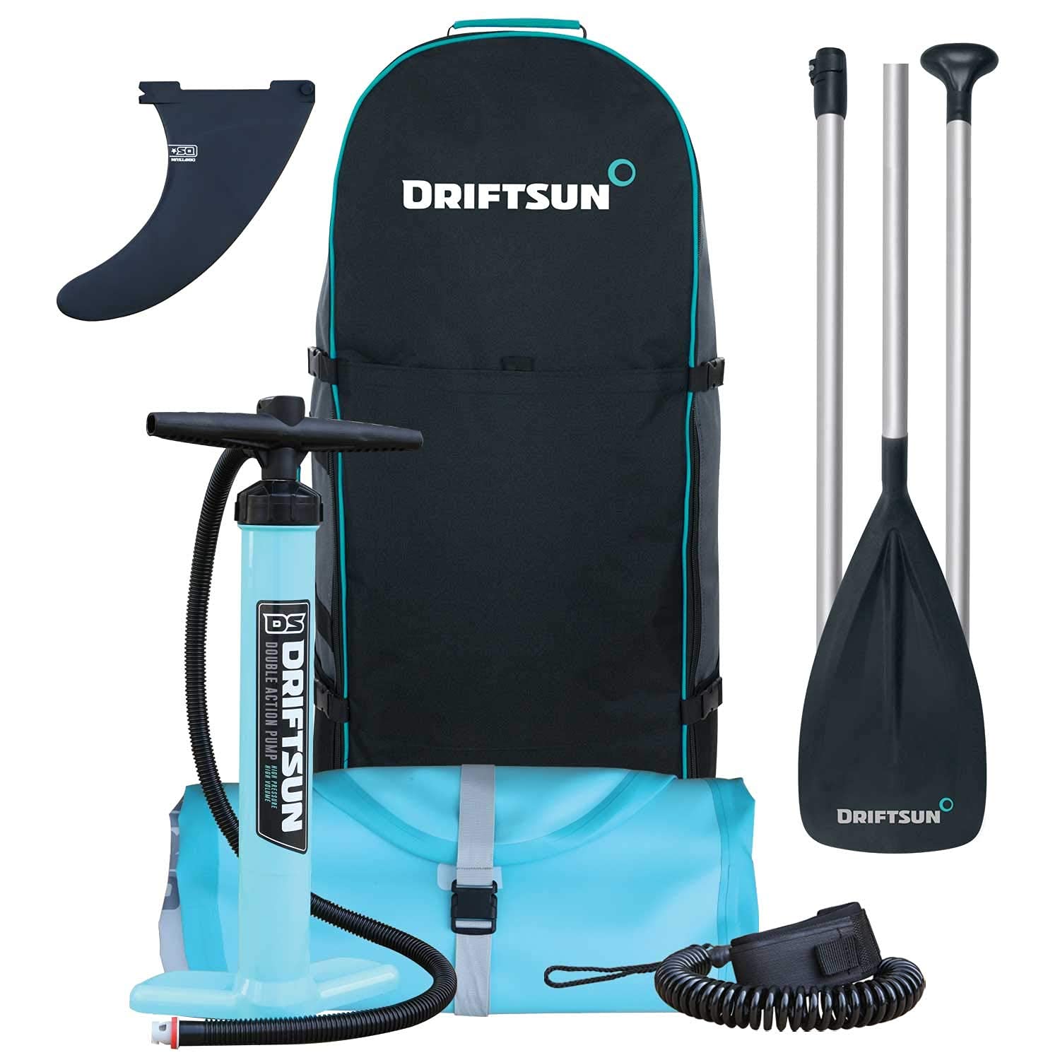 Driftsun Cruiser Ultimate 10 Foot Inflatable Stand Up Paddle Board Package with Travel Storage Paddleboard Backpack, Aluminum Pole Paddle, and Pump (Blue)