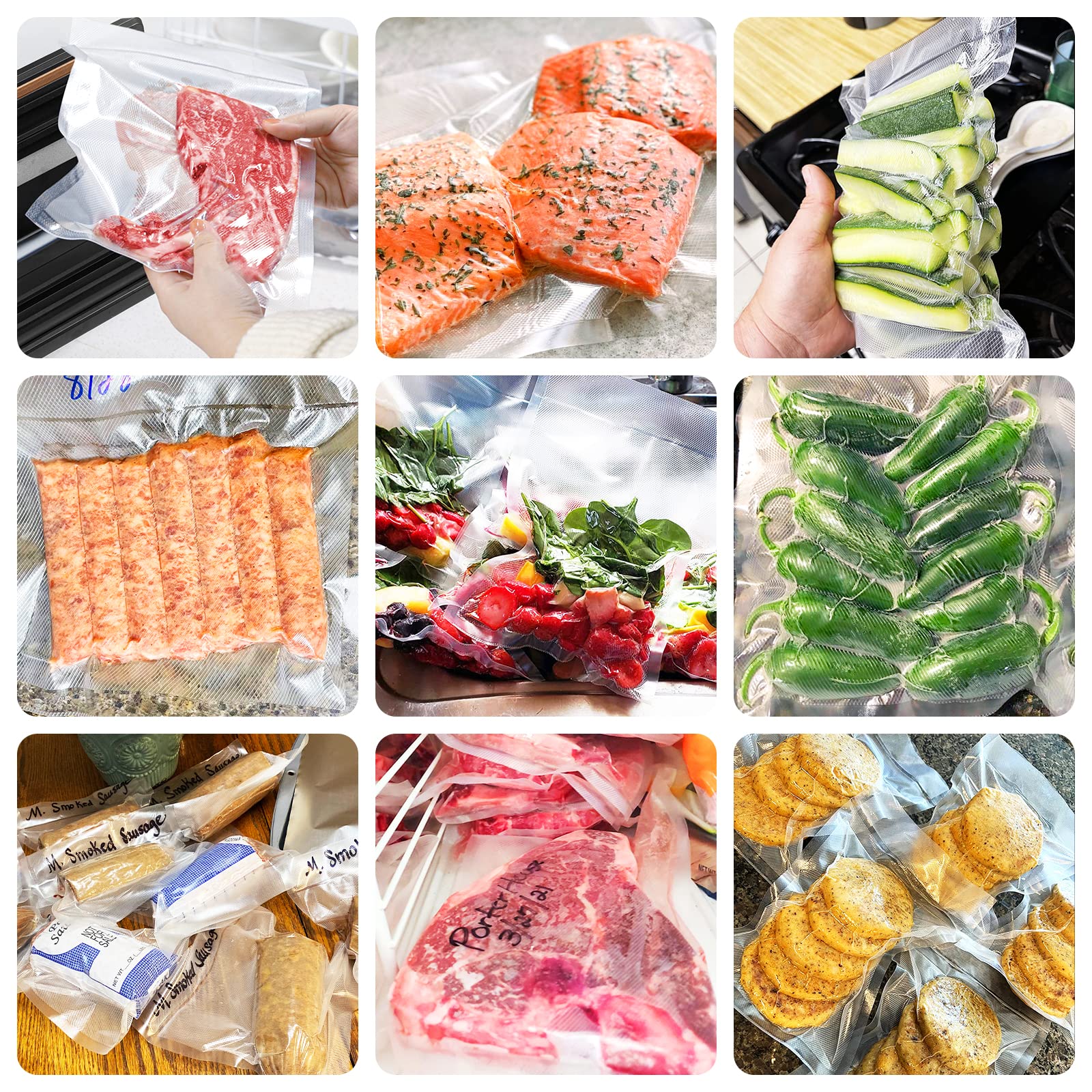 GERYON Vacuum Sealer Bags, 11" x 120' Rolls with Cutter Box, 4 Mill Vacuum Seal Bags for All Vacuum Sealer Machines, Perfect for Food Storage, Meal Prep, Sous Vide Cooking