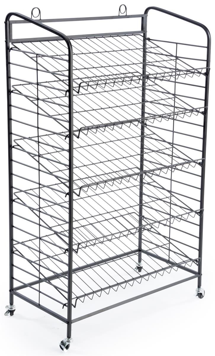 Displays2go Baker's Rack with Five Adjustable Shelves, 29 x 51 Inch, Steel, Black