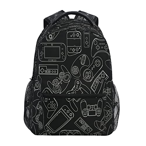 MNSRUU Gamepad School Backpack for Kid 5-12 yrs,Game Controller Backpack Boy School Bag