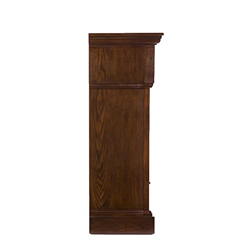 SEI Furniture Calvert Electric Carved Floral Trim Fireplace, Espresso (AMZ8729EF)
