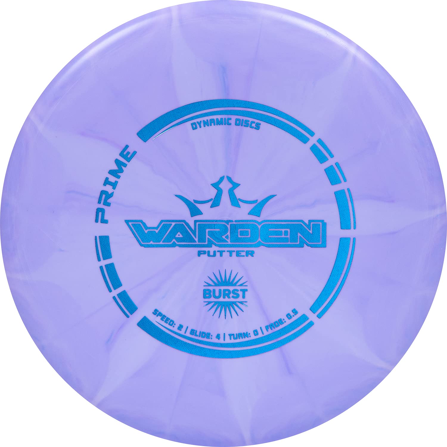 Dynamic Discs Prime Burst Warden Disc Golf Putter | 170g Plus | Smooth Release and Neutral Flight | Beadless Frisbee Golf Putter | Stamp Color Will Vary (Purple)