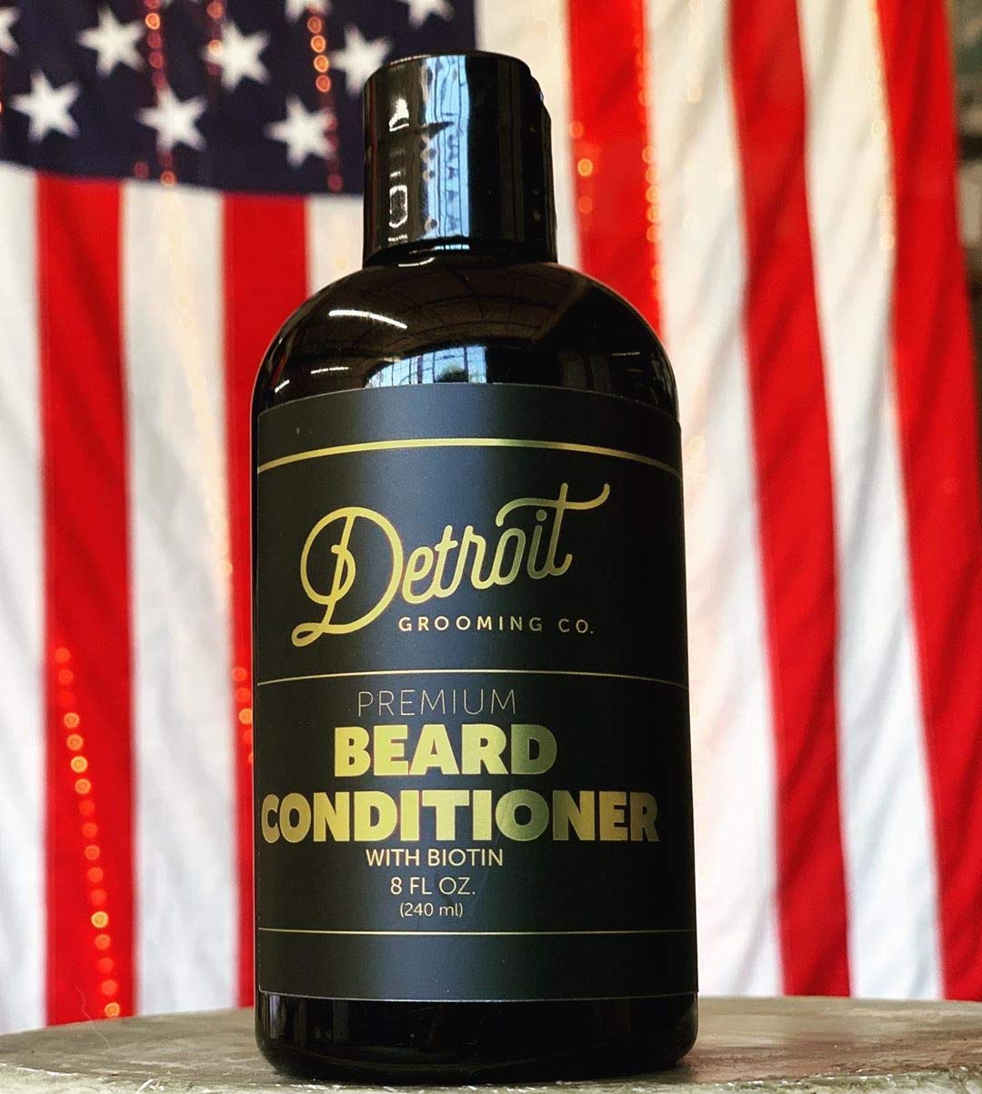 Detroit Grooming Co. Limited Release Combo - Beard Conditioner (8oz) and Woodward Beard Butter (0.5oz) - All Natural, Plant-based Conditioner with Biotin and Beard Balm to Help Healthy Beards Grow