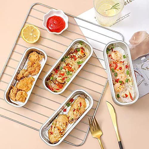 MOACOCK 100 Pack Aluminum Mini Loaf Pans, Aluminum Foil Pans with Lid, 6.8oz Disposable Rectangle Baking Containers Muffin Baking Tins Mini Cake Pans, Pans/Lids/Spoons(Pink)
