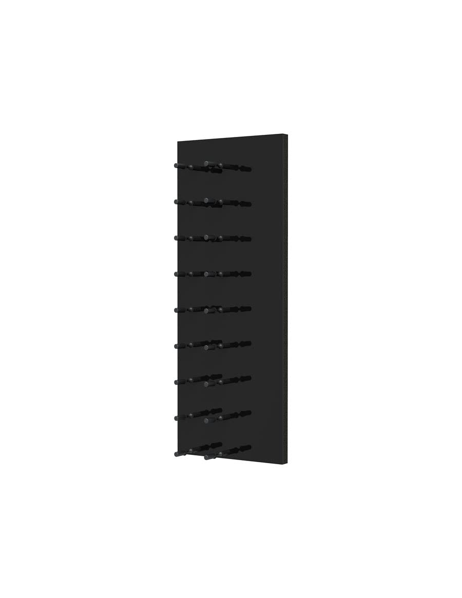 Fusion Wine Wall Label-Out (3 Foot, Single Deep) (Black Acrylic) (Matte Black Peg)