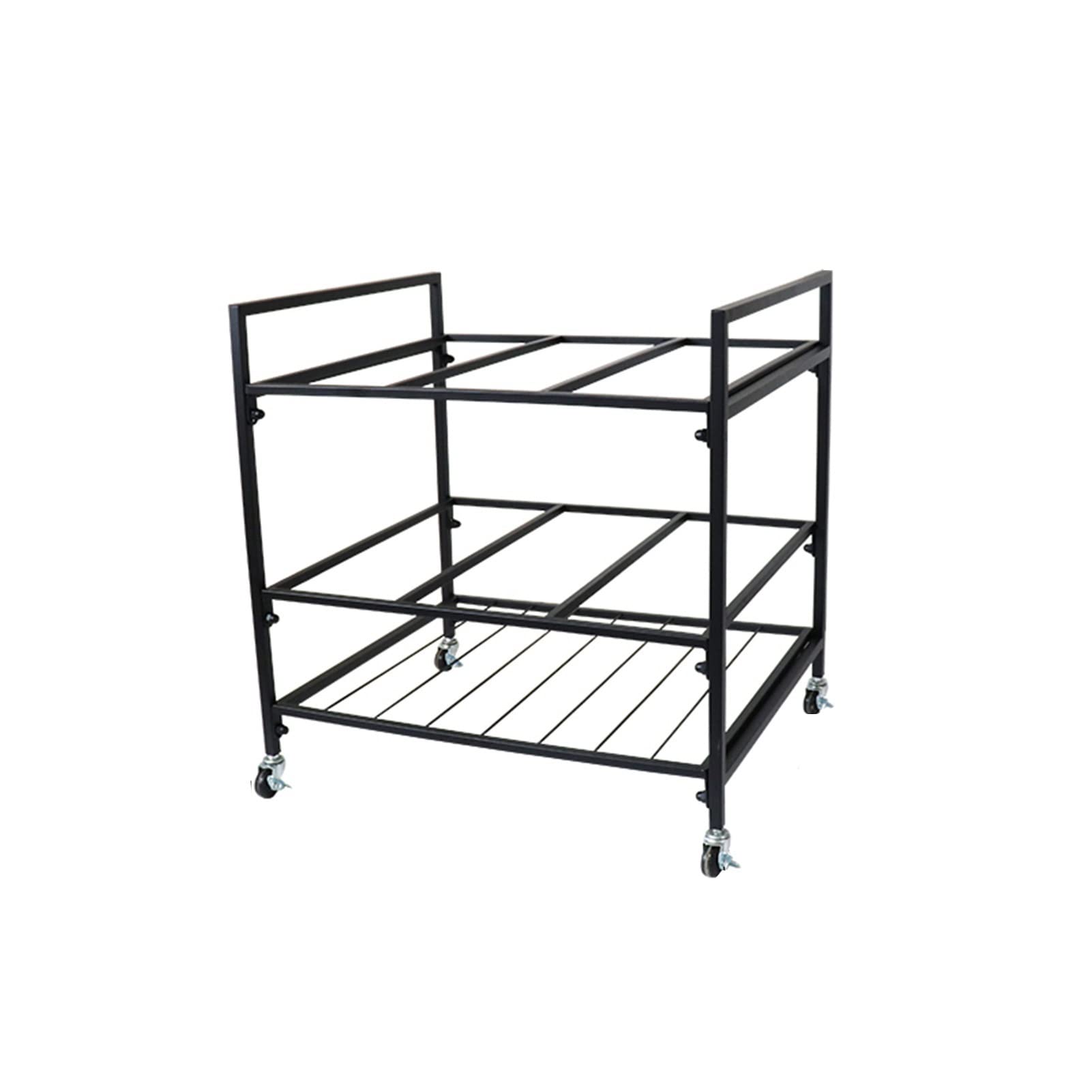 Foam Roller and Yoga Mat Storage Cart, Multifunction Modern Metal Yoga Mat Holder Stand with Wheels(Black/White/Gold) ( Color : Black )