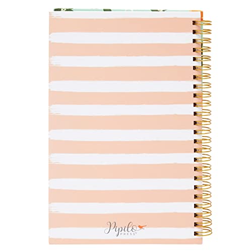 Pipilo Press Blank Recipe Book to Write Your Own Recipes, 120 Pages, 8 Sections, Floral and Orange Theme, Laminated Hardcover (5.5 x 8.5 In)