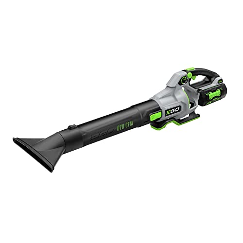 EGO LB6703 670 CFM 180 MPH 56V Lithium-Ion Cordless Electric Variable-Speed Blower Kit with 4.0Ah Battery and 320W Charger Included, Black