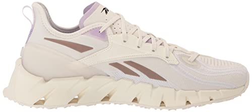 Reebok Women's Zig Kinetica 3.0 Sneaker, Chalk/Taupe/Purple Oasis, 6.5