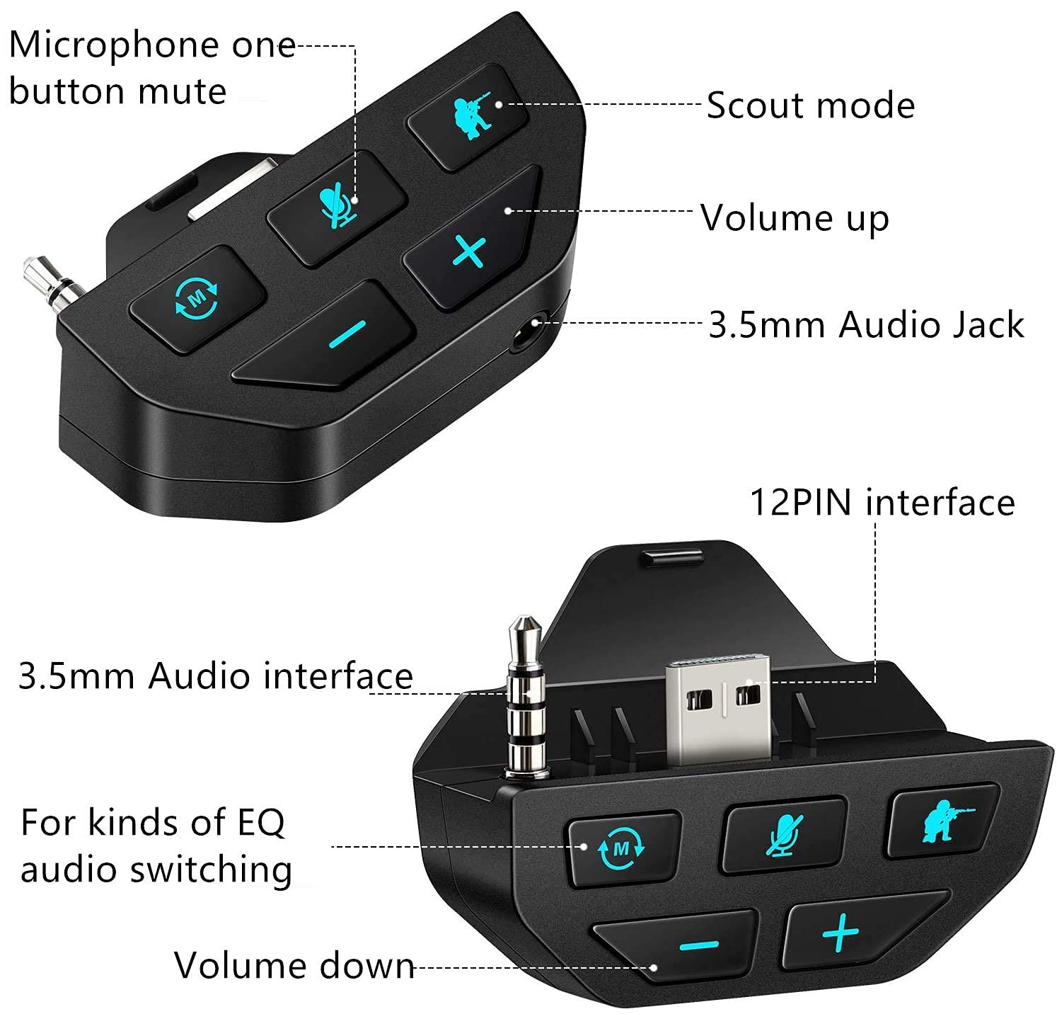Eleckal Headset Adapter Compatible for Xbox One XS Controller,Audio Mic Headset Adapter with 3.5mm Audio Jack