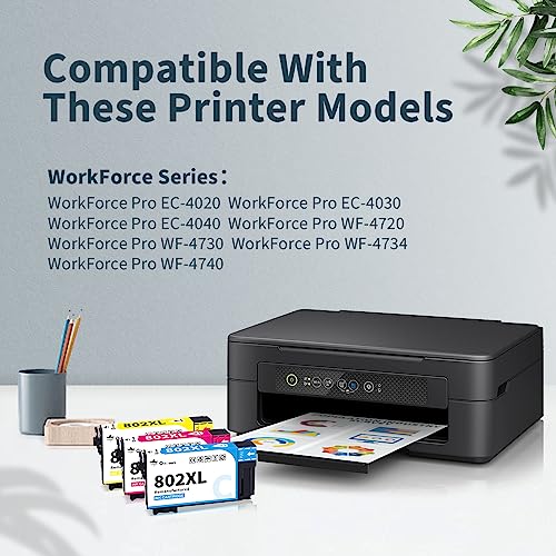 OINKWERE Remanufactured 802XL Ink Cartridge Replacement for Epson 802 Ink Cartridges T802XL T802 to use with Workforce Pro WF-4740 WF-4730 WF-4720 WF-4734 EC-4020 EC-4030 Printer (3 Pack, C/M/Y)