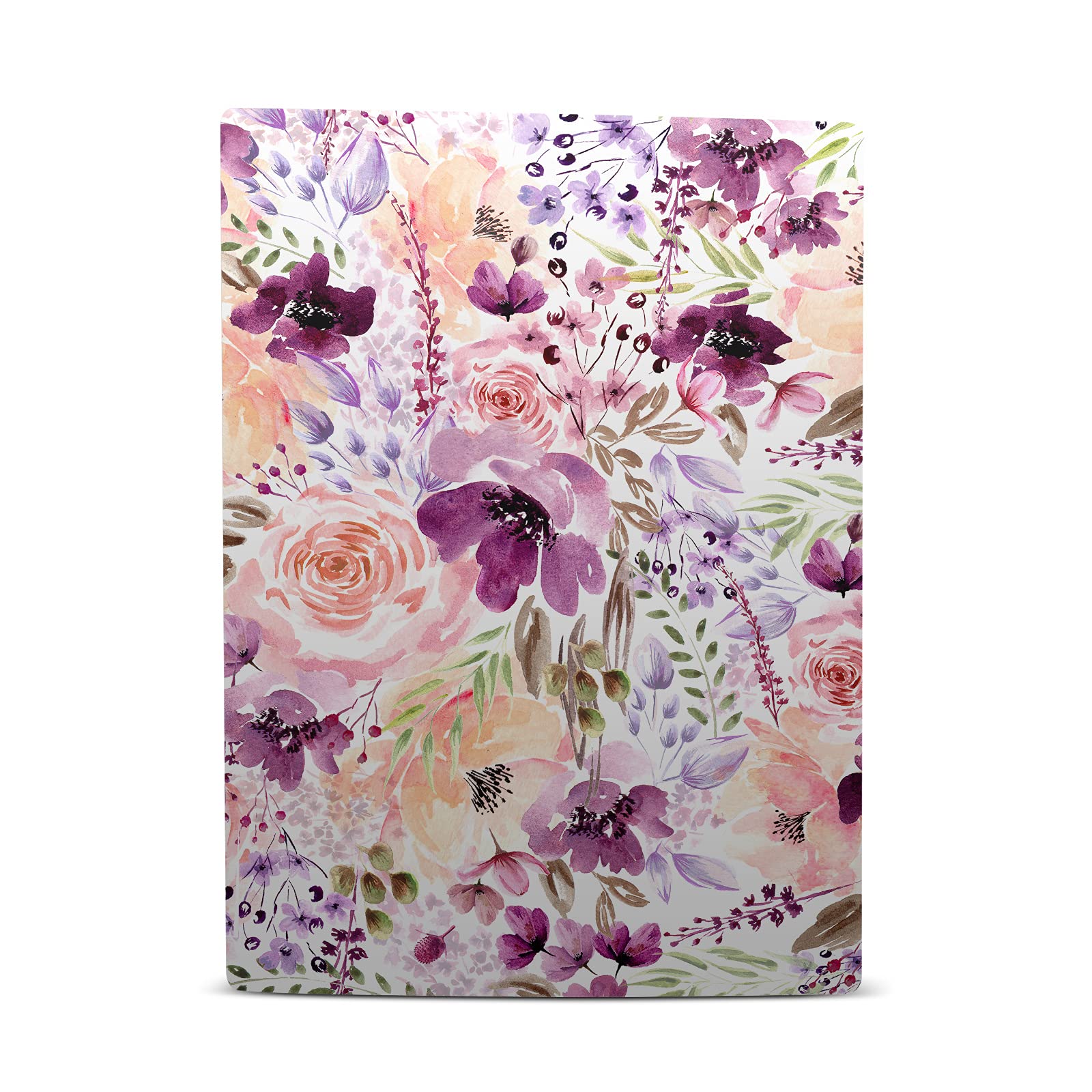 Floral Chaos Art Mix Matte Vinyl Faceplate Sticker Gaming Skin Case Cover Compatible with Sony Playstation 5 PS5 Digital Edition Console and DualSense Controller