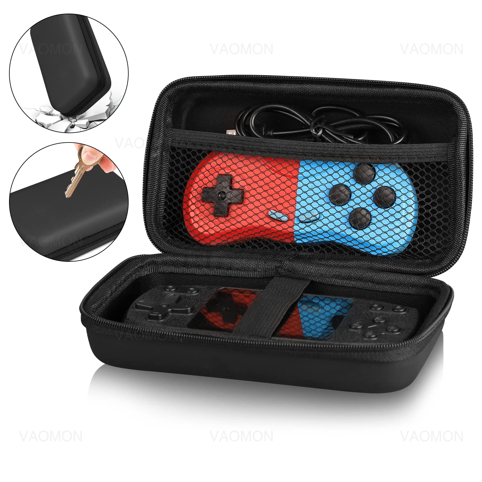 Handheld Game Console - Vaomon Handheld Games for Kids,620+ Classical FC Games,Retro Handheld Game Console with Portable Shell,Rechargeable Video Game Support Connecting TV &2 Players(Premium Black)