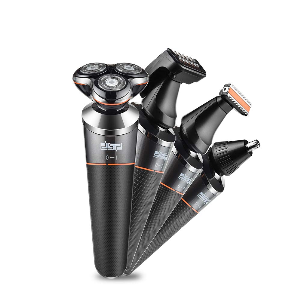 DSP Electric Razor for Men Electric Shaver Cordless Mens Grooming Kit Waterproof Rotary Shavers Nose Hair Trimmer USB Rechargeable Shaving Kit