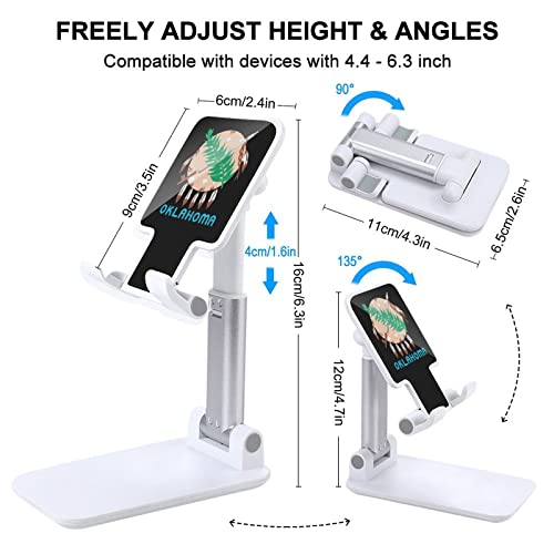 Oklahoma State Flag Foldable Desktop Cell Phone Holder Portable Adjustable Stand for Travel Desk Accessories