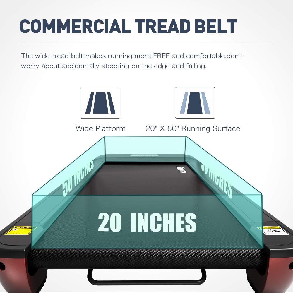 Folding Treadmill with Auto Incline Electric Running Machine Treadmills for Home with LCD Monitor 22" Wide Tread Belt (Fold Treadmills for Small Spaces Fit Under Bed)