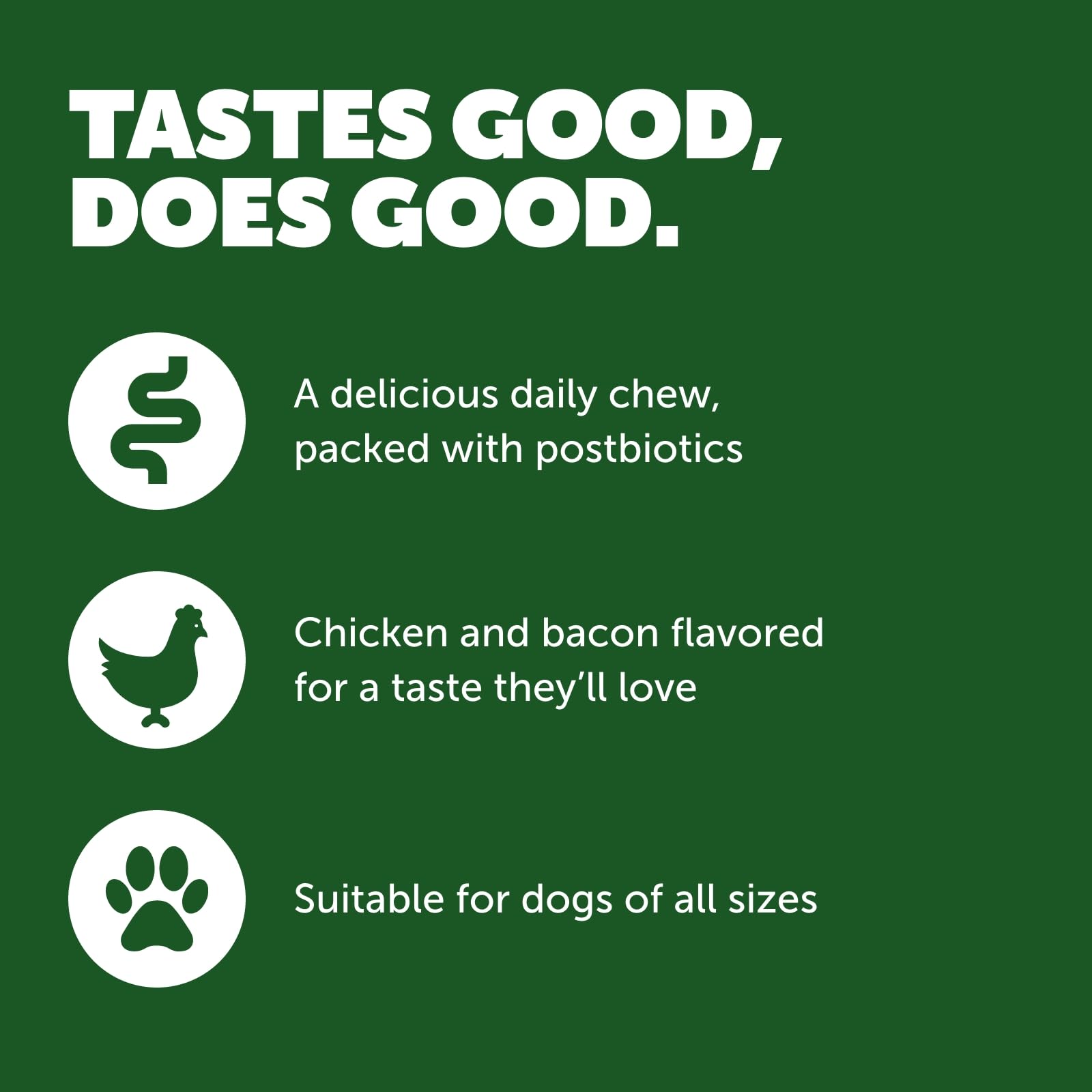 Protexin Daily Care Gut+ Mobility, 60 postbiotic Dog Supplement Chews โ Chicken and Bacon Flavored