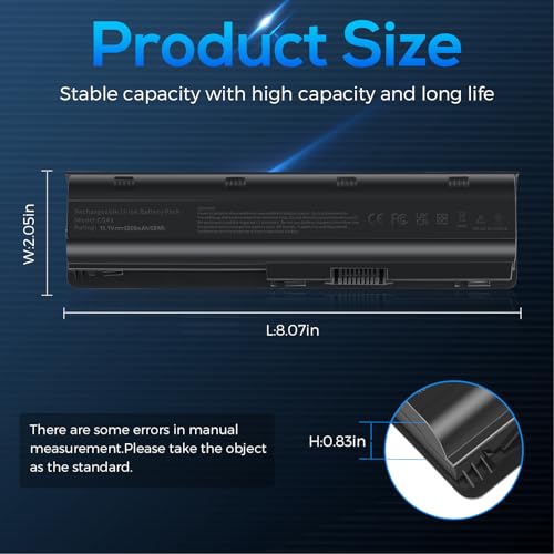 TREE.NB Replacement Battery for HP Spare 593553-001, HP Compaq Presario CQ32 CQ42 CQ43, HP Pavilion dm4 g4 g6 g7 DV3-4000 DV5-2000 DV6-3000 DV7-6000, COMPAQ 435 436, fits HP MU06 (5200mAh)