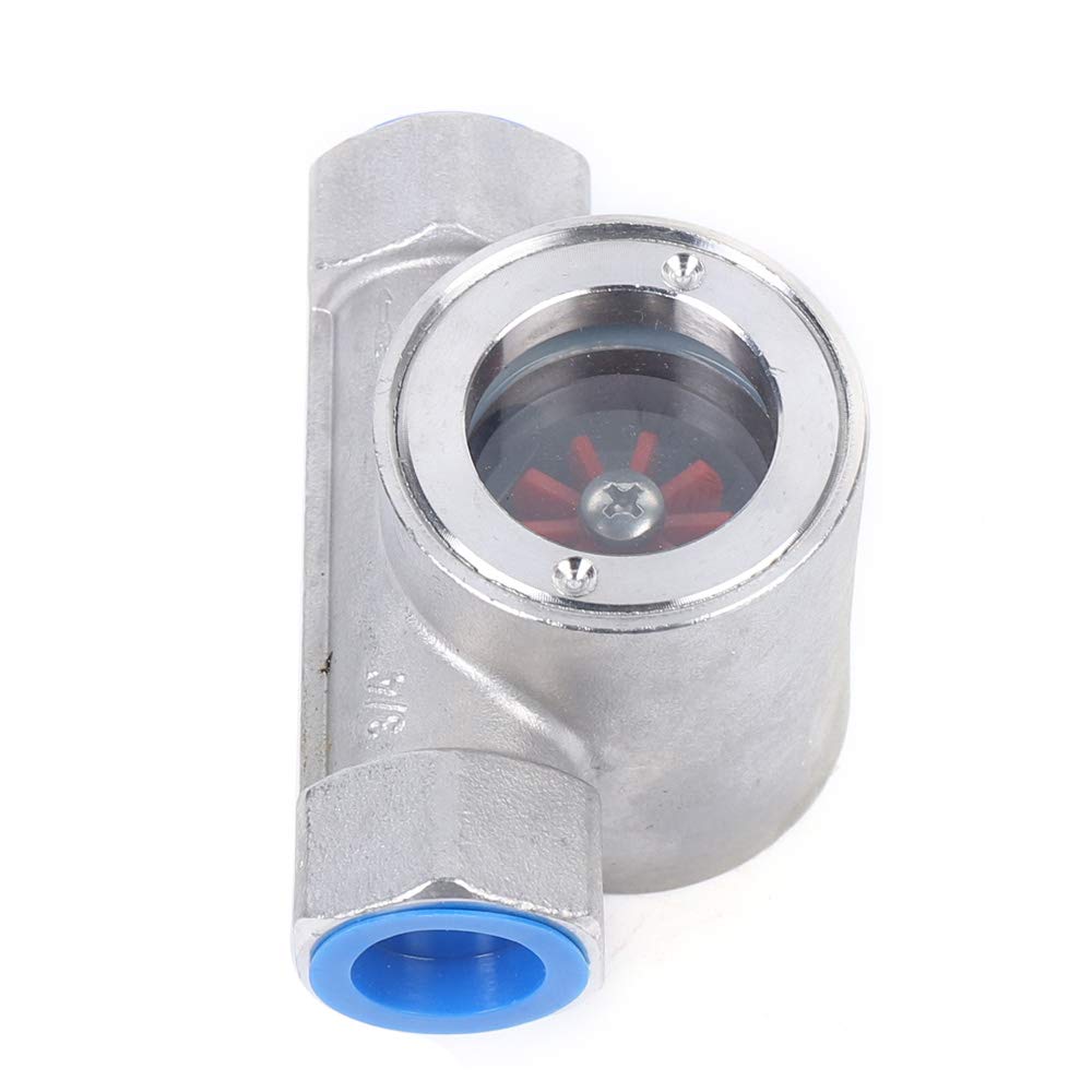 Sight Water Flow Indicator 1" NPT Female with Impeller 362Psi 2.5MPa Stainless Steel 304 Flow Indicator (1" NPT)