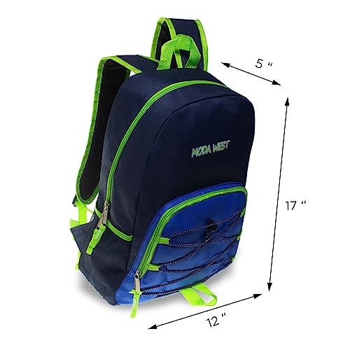 Moda West 24 Pack 17 inch Wholesale Bulk Backpack In Assorted Colors
