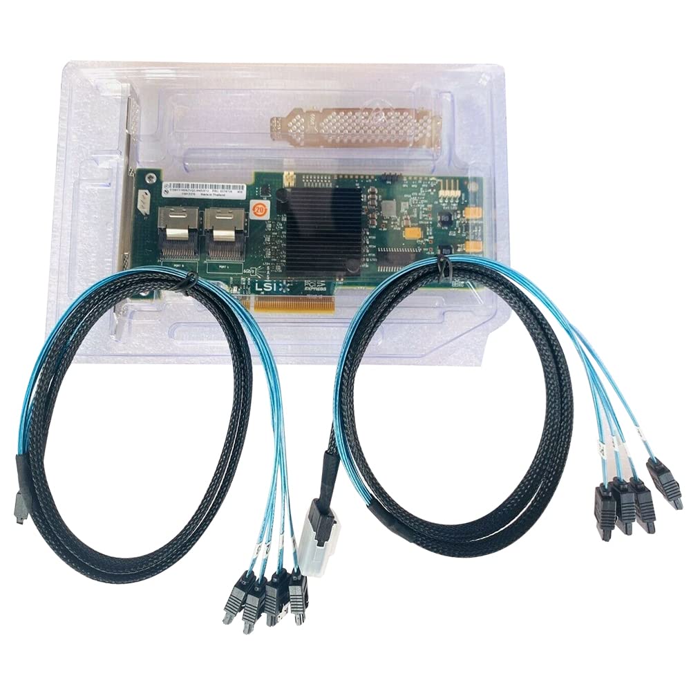 LSI MegaRAID 9240-8i RAID Controller Card 8-port 6Gbps SAS SATA LSI00200 Server PCIe Expander Card + 2* SFF8087 SATA Cable