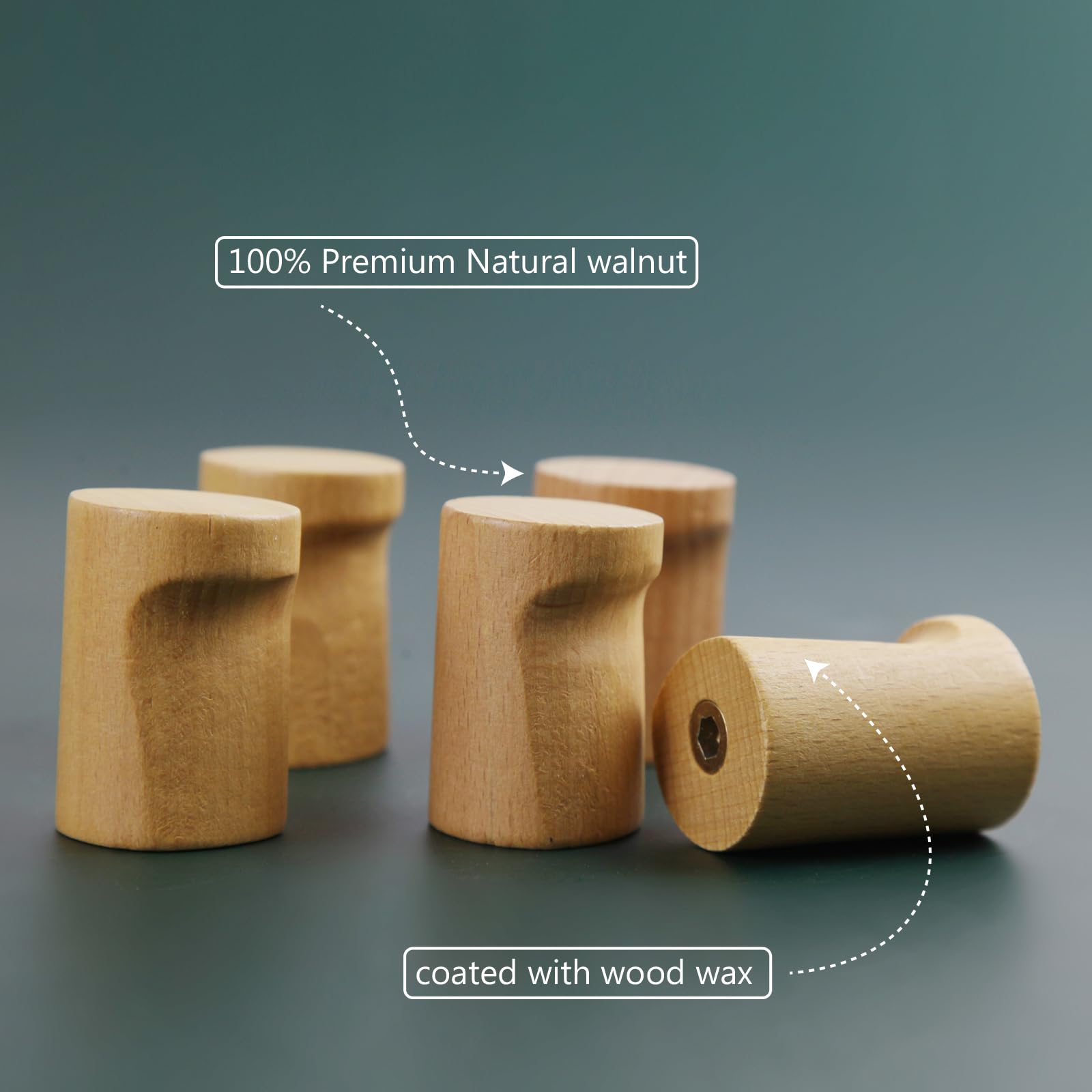 Natural Wood Wall Hooks Rustic Wood Coat Hooks Wall Mounted Minimalist Wooden Hat Hanger for Wall Decorative Entryway Hooks for Hanging Coat, Cap, Backpack, Purse Wood Hooks Wood Towel Hook 6 Pack