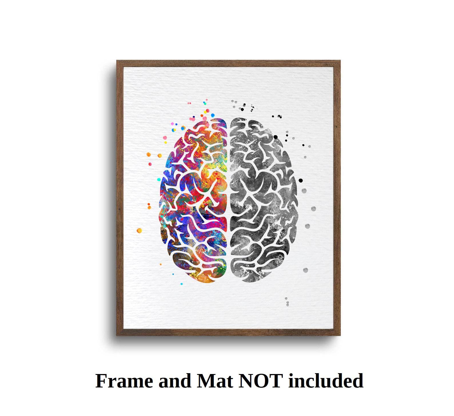 Dignovel Studios 8X10 Unframed Brain Creativity Inspiration Watercolor Art Print Poster Housewarming Wall Giclee Office Home Decor DN526