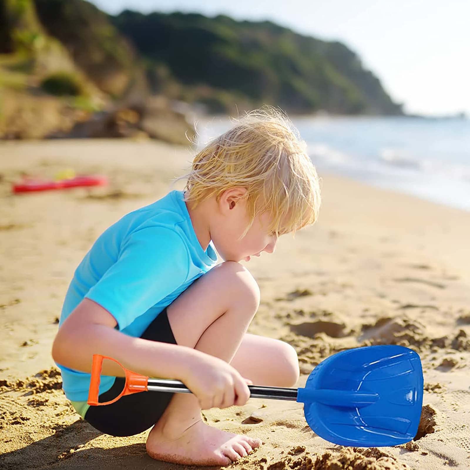 Kids Snow Shovel,Beach Shovels for Child,23.2 Inch Long Sand Shovels with Durable Stainless Steel Handle,Plastic Shovels for Children Digging Sand Shoveling Snow (Blue)