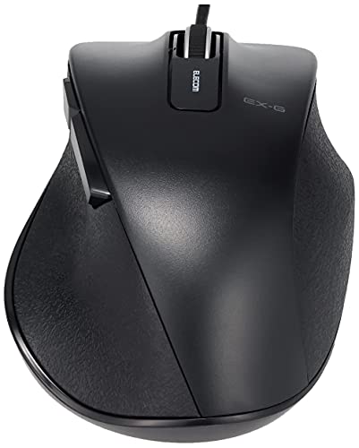 ELECOM Wired Mouse Blue LED Grip Feeling EX-G Series M Size 5 Buttons Red M-XGM10UBBK