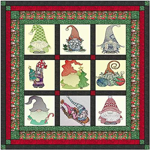 Quilt Kit Gnomey Christmas/Pre Cut Ready to Sew/Finished Embroidery