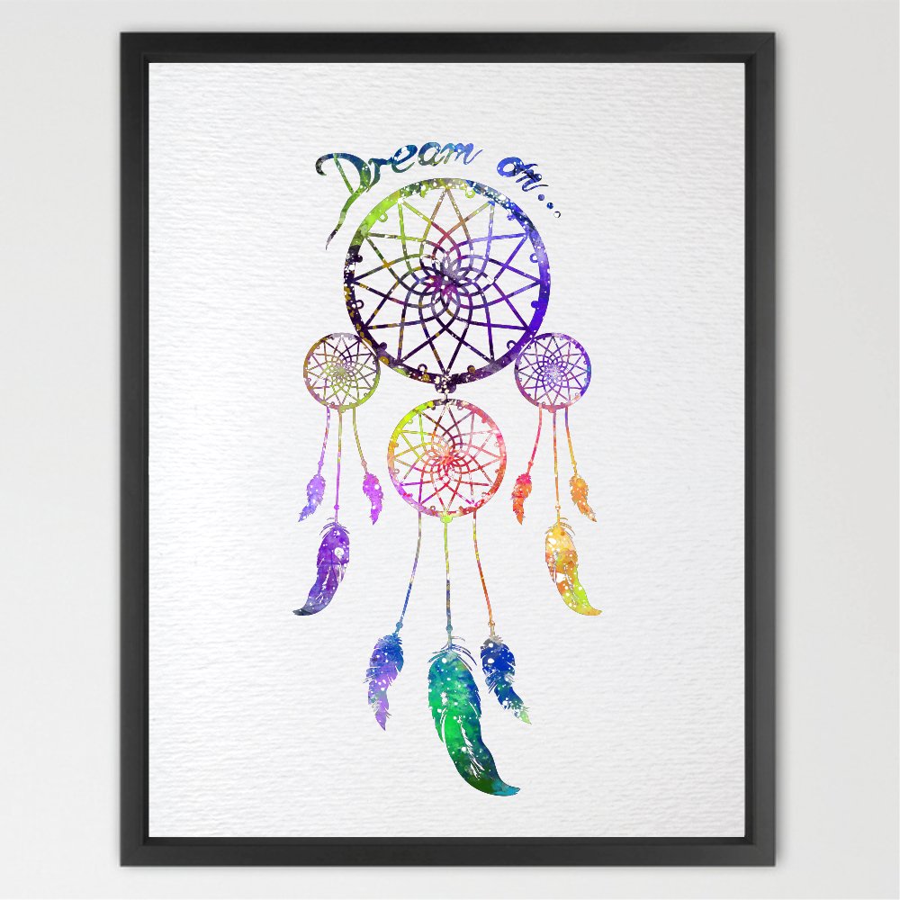 Dignovel Studios 8X10 Unframed Dreamcatcher Watercolor Art Print Poster Wall Hanging N285
