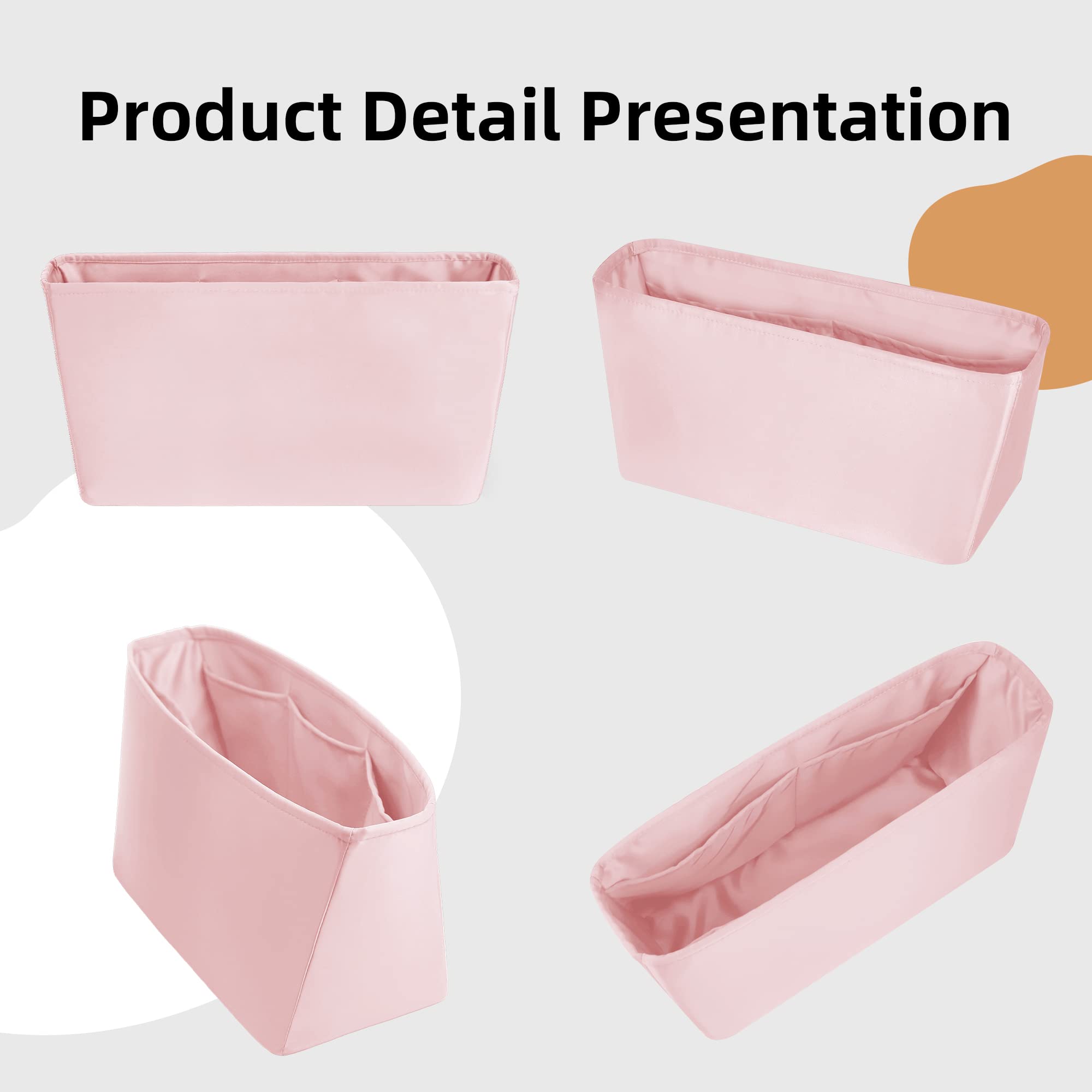 DGAZ Purse Organizer Insert Fits LV Neverfull Mini/PM/MM/GM Bags,Silk Bag Organizer,Luxury Handbag & Tote Shaper(MM, Pink)