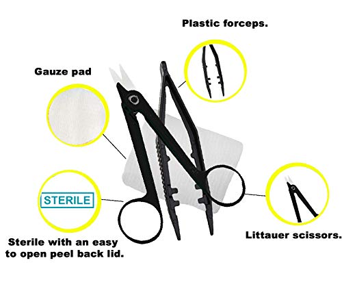 Dukal Single Use Suture Removal Kit. Sterile Suture Removal Trays. Extra Protection Against Cross Infection. Sterile Scissors, Suture Forceps and Gauze Pad. Disposable Suture Removal Pack.