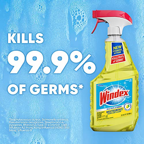 Windex Disinfectant Cleaner - Multisurface Spray Bundle, Includes a 23 fl oz Spray and a 32 fl oz Refill, Works on Kitchen and Bathroom Counters and More, Citrus Fresh Scent