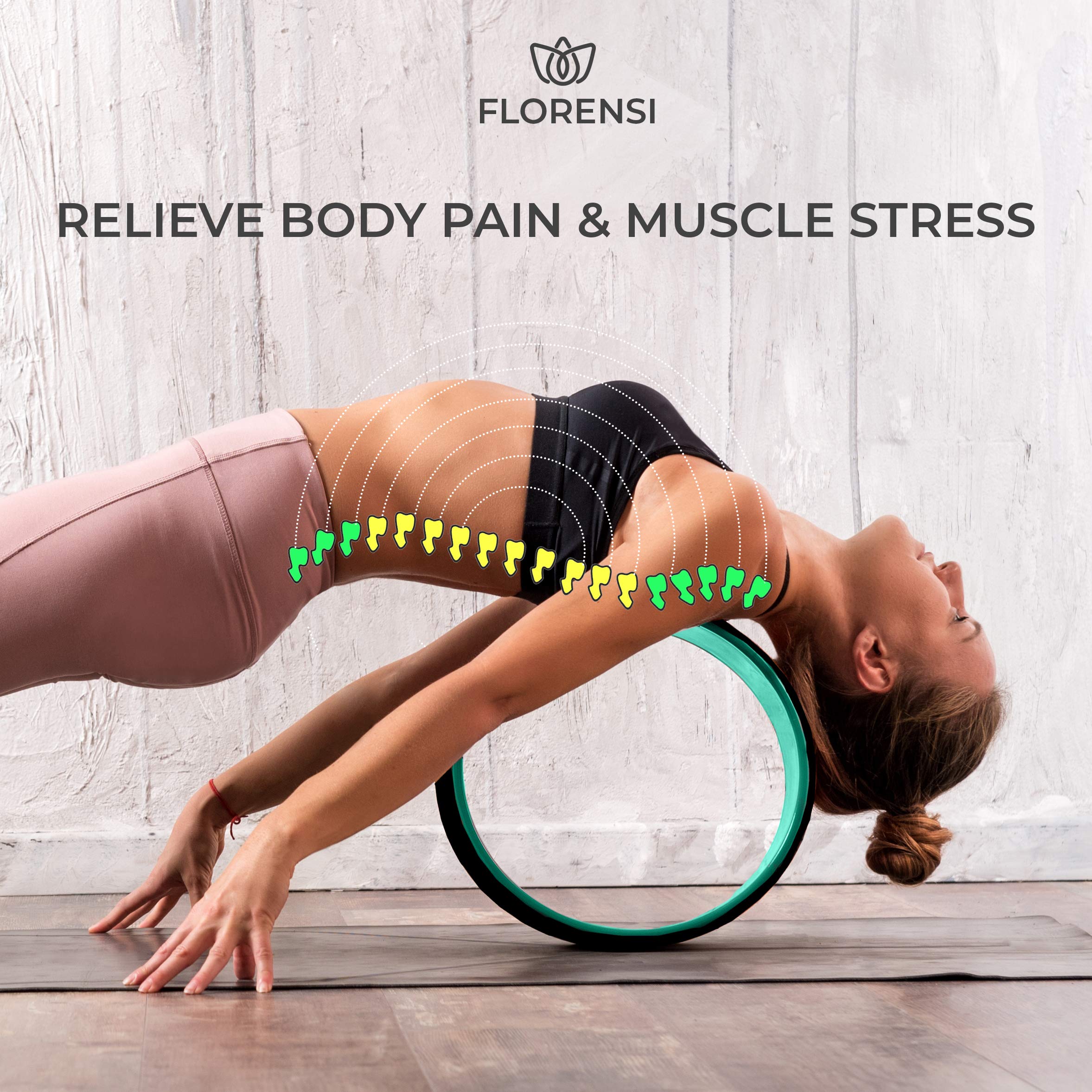 Florensi Yoga & Meditation Bundle | Ocean Abyss Meditation Cushion & Yoga Wheel 3 Pack